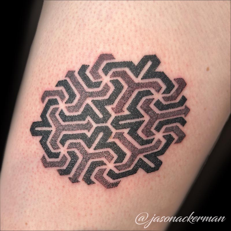 Black and Gray,Geometric tattoo by Jason Ackerman